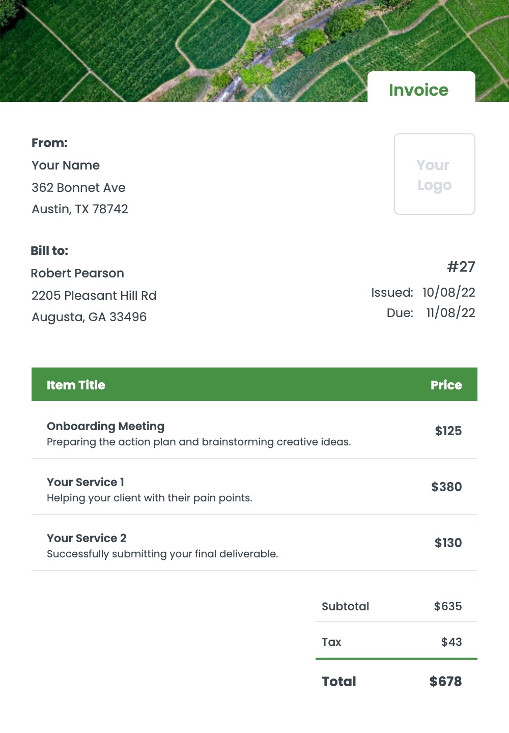Agriculture Invoice Templates Kosmo