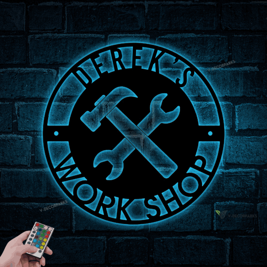 Personalized Wreck & Hammer Metal Sign With Led Light, Custom Wall Art ...
