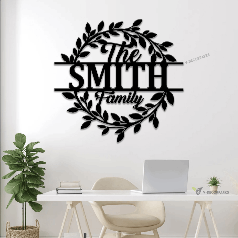 Weatherproof Custom Circle Monogram House Sign With Led Lights ...