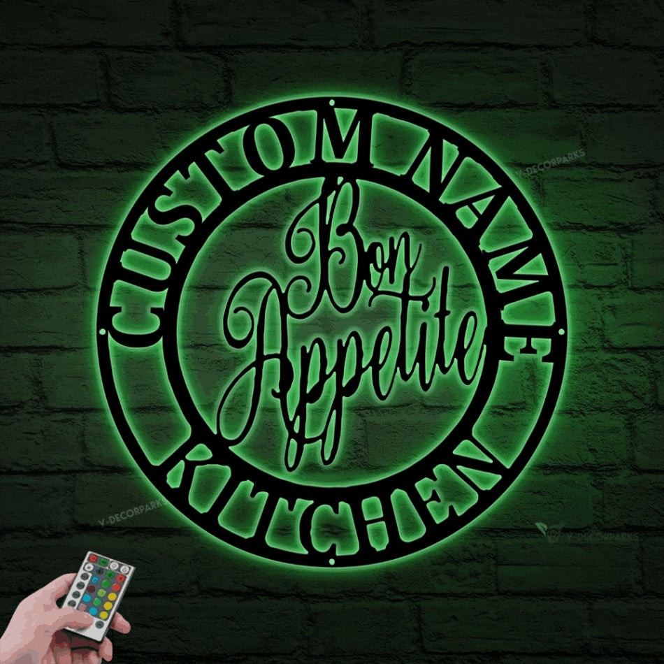 Personalized Kitchen Signs With Led Lights, Custom Kitchen Sign Wall ...