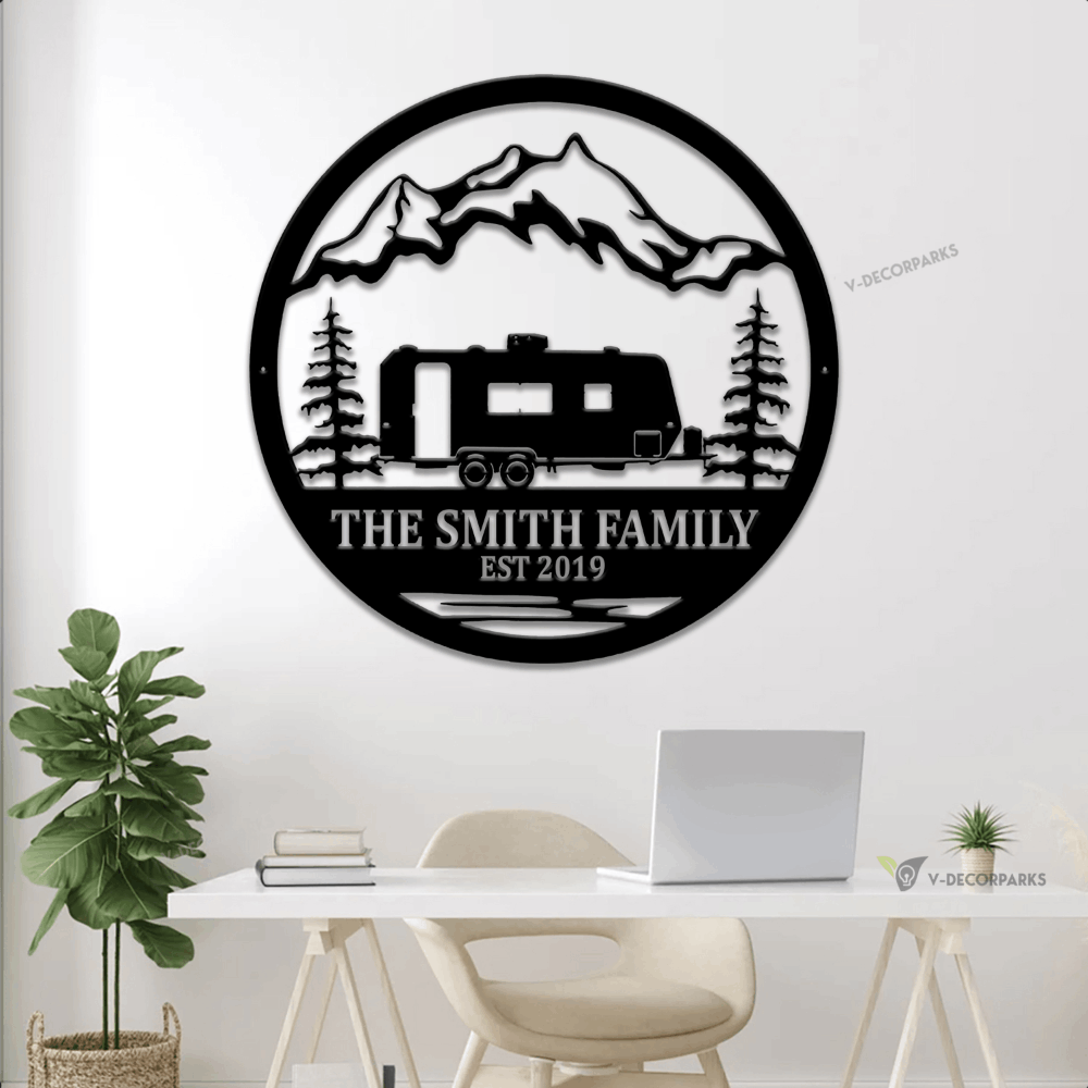 Personalized Rv Trailer Mountain Camper Metal Sign With Led Light ...