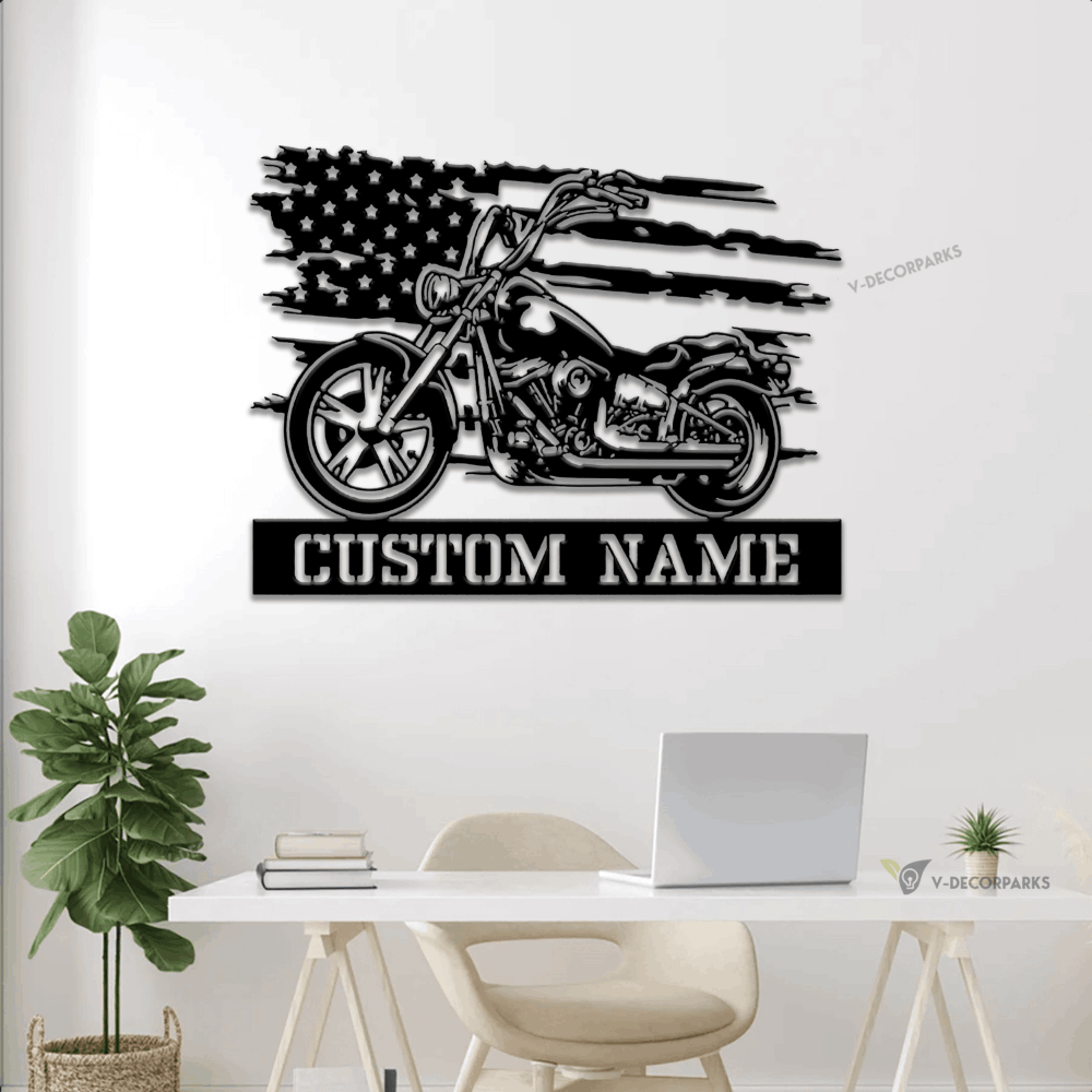 Personalized Motorcycle Metal Sign With Led Lights, Motorcycle Metal ...