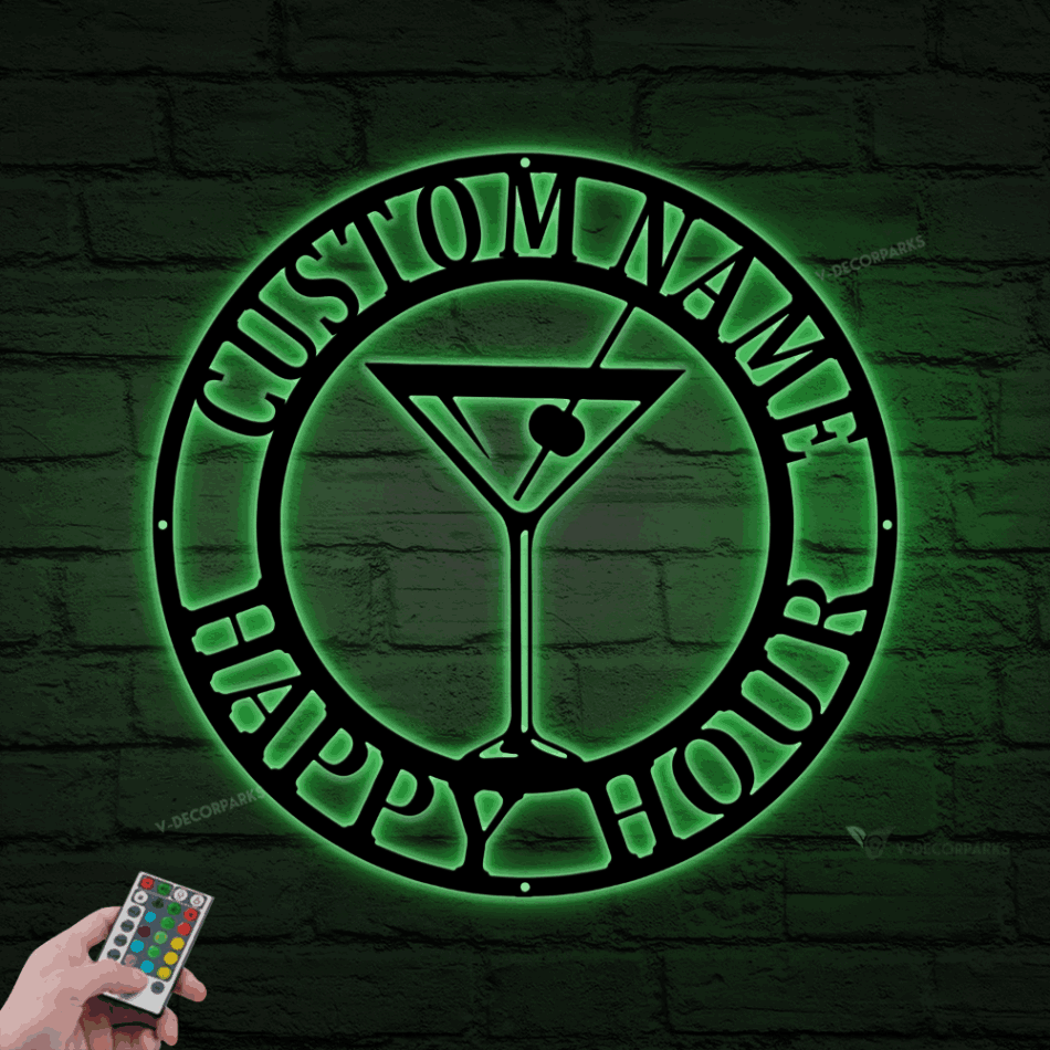 Metal Bar Sign Personalized Bar Theme Sign With Led Lights, Custom Bar ...