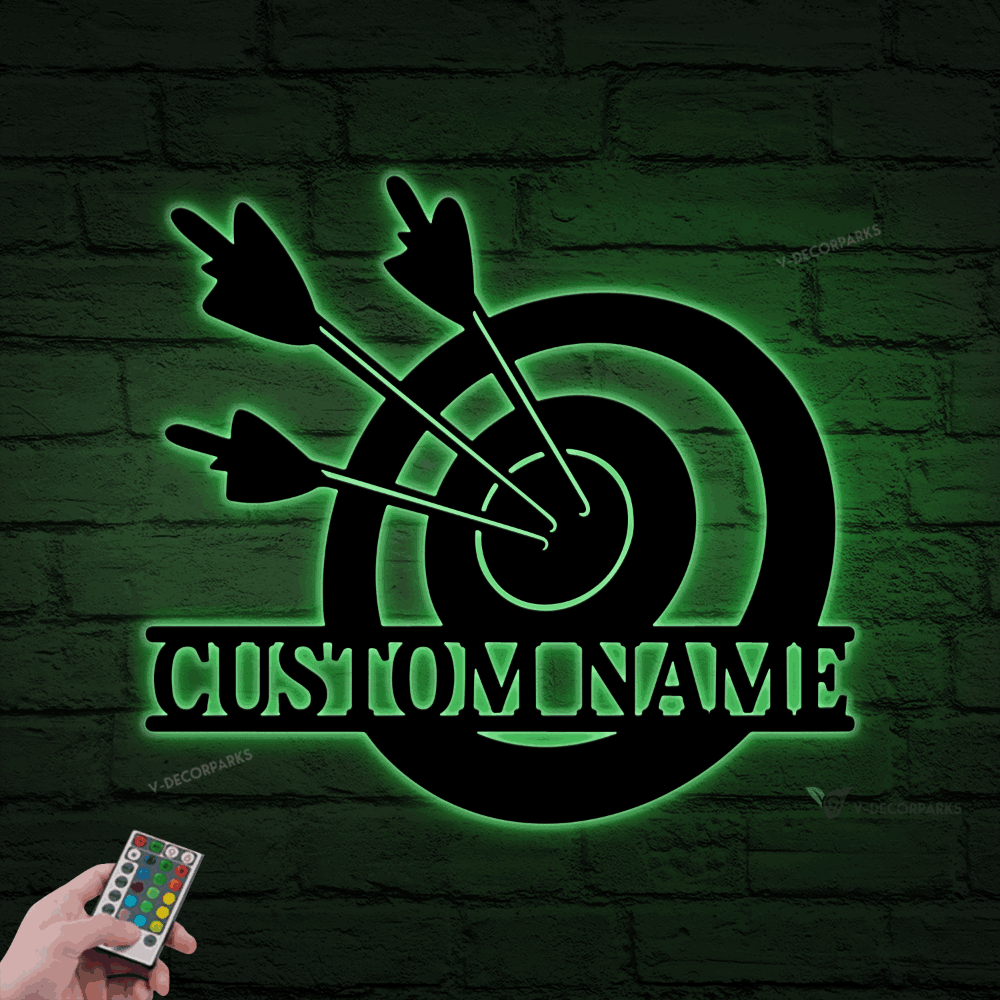 Personalized Bow & Arrow Metal Sign With Led Lights, Archery, Gift For ...