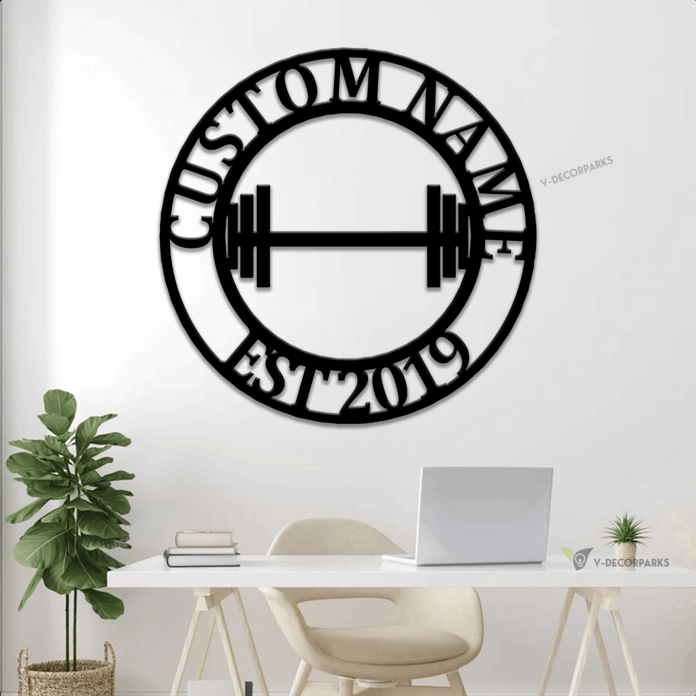 Gym Sign Personalized Home Gym Sign With Led Lights Custom Metal Gym ...