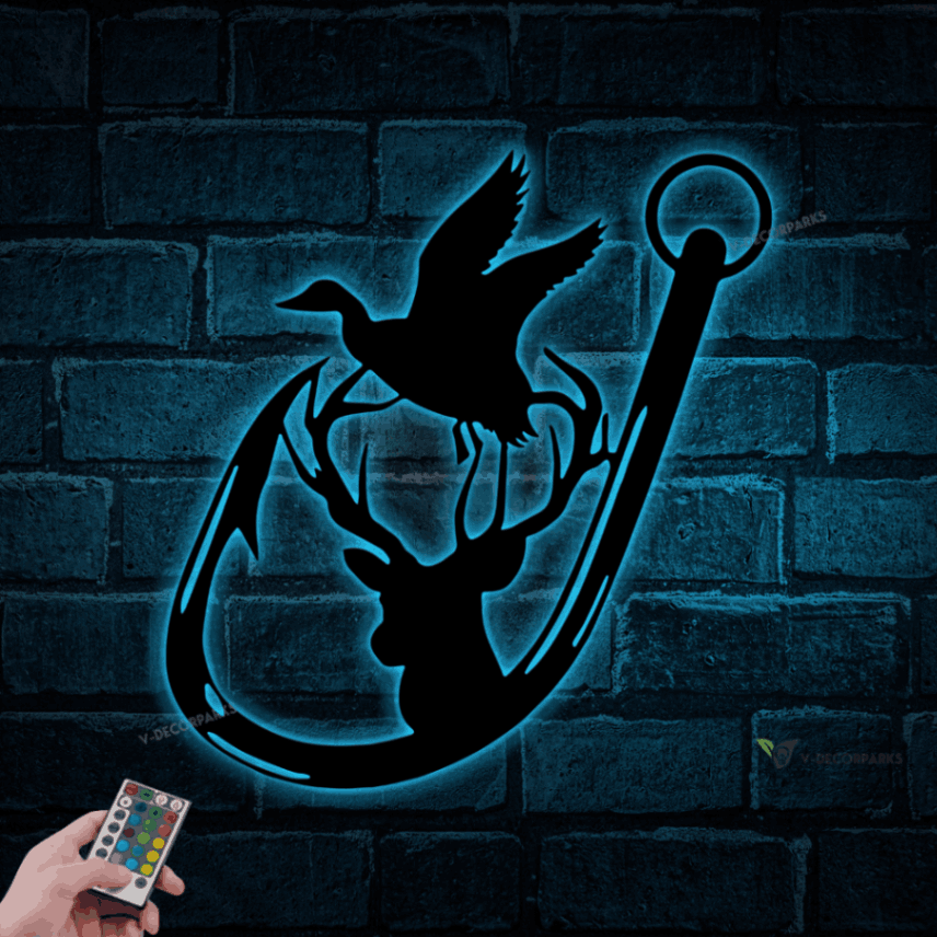 Personalized Hunting Metal Sign With Led Lights, Deer Hunting Campsite ...