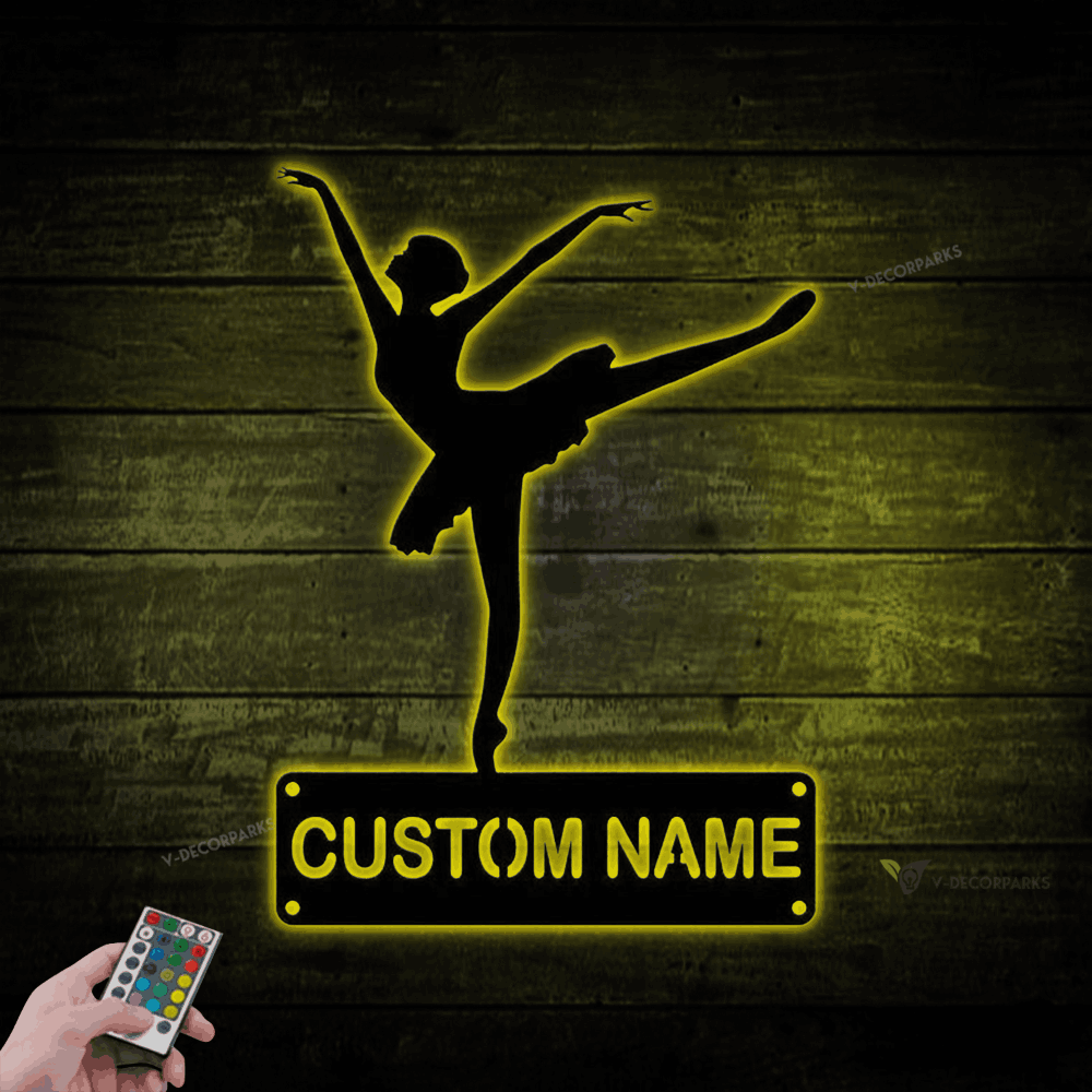 Ballet Metal Wall Art With Led Lights, Ballet Metal Signs, Ballet ...