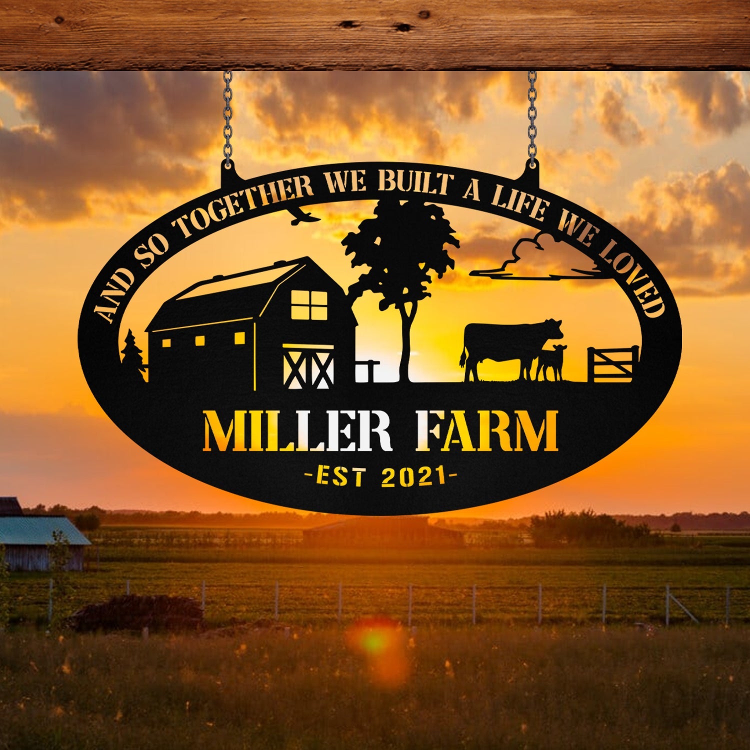 Personalized Metal Farm Sign Barn Cow Cattle Monogram, Custom Outdoor ...