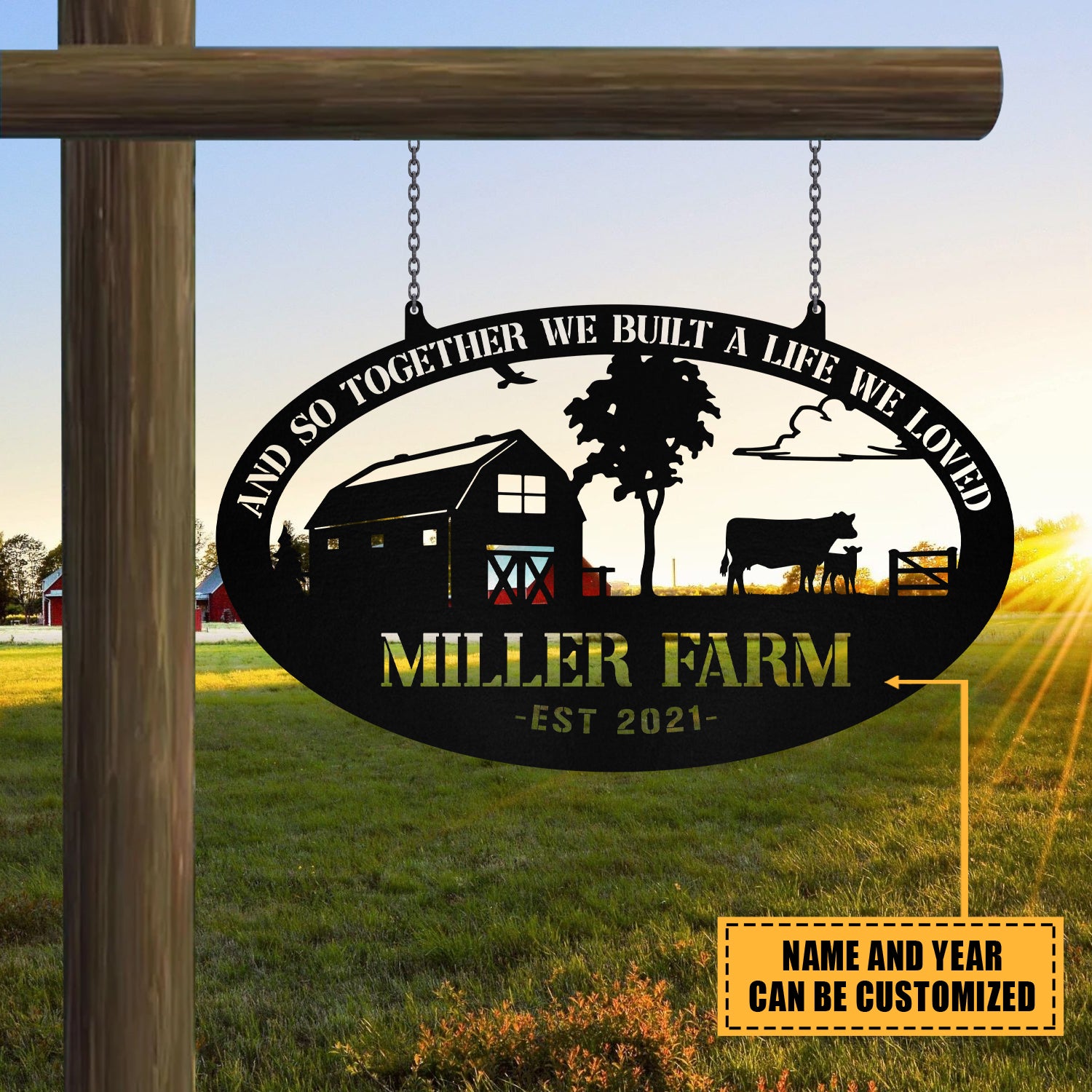 Personalized Metal Farm Sign Barn Cow Cattle Monogram, Custom Outdoor ...