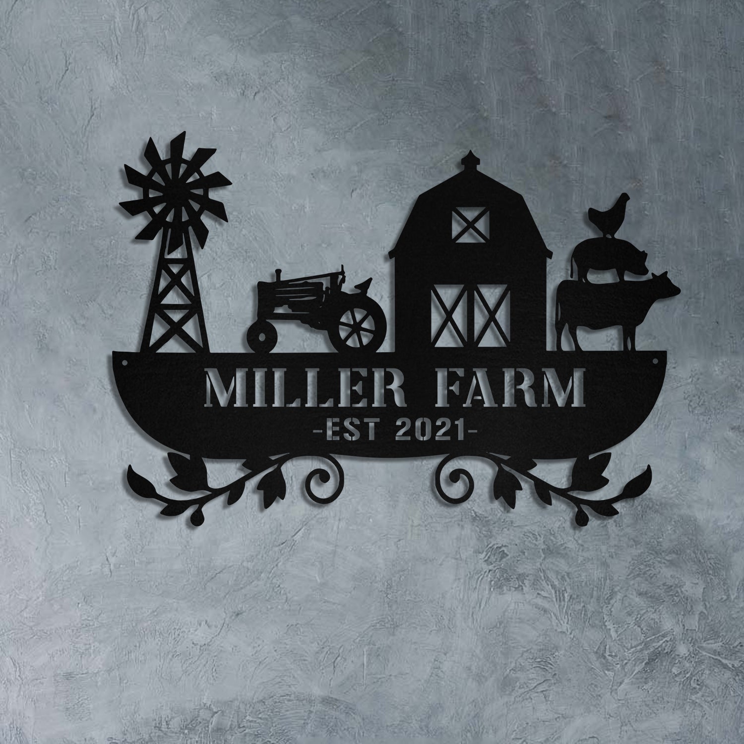 Personalized Metal Farm Sign Barn Cow Cattle Pig Rooster Chicken ...