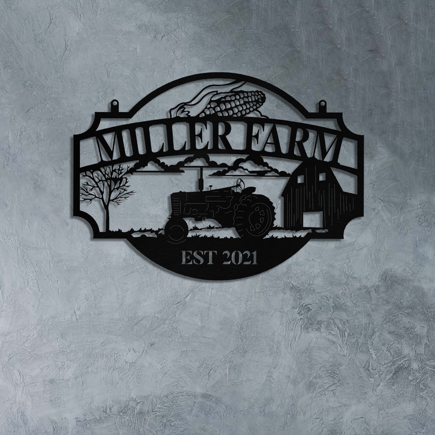 Metal Farm Sign Barn Corn Tractor Monogram, Custom Farmhouse, Wall ...