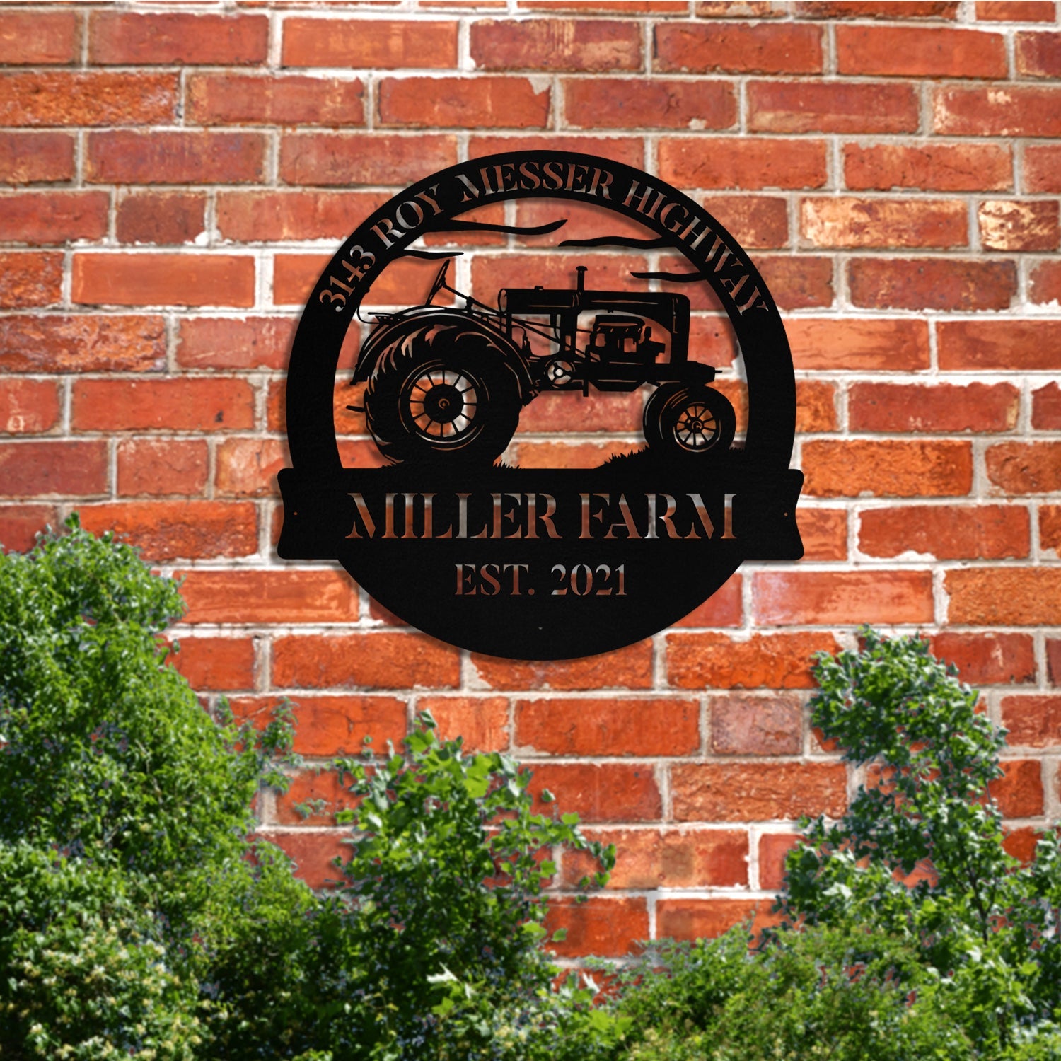 Metal Farm Sign Tractor Monogram, Custom Outdoor Farmhouse, Front Gate ...
