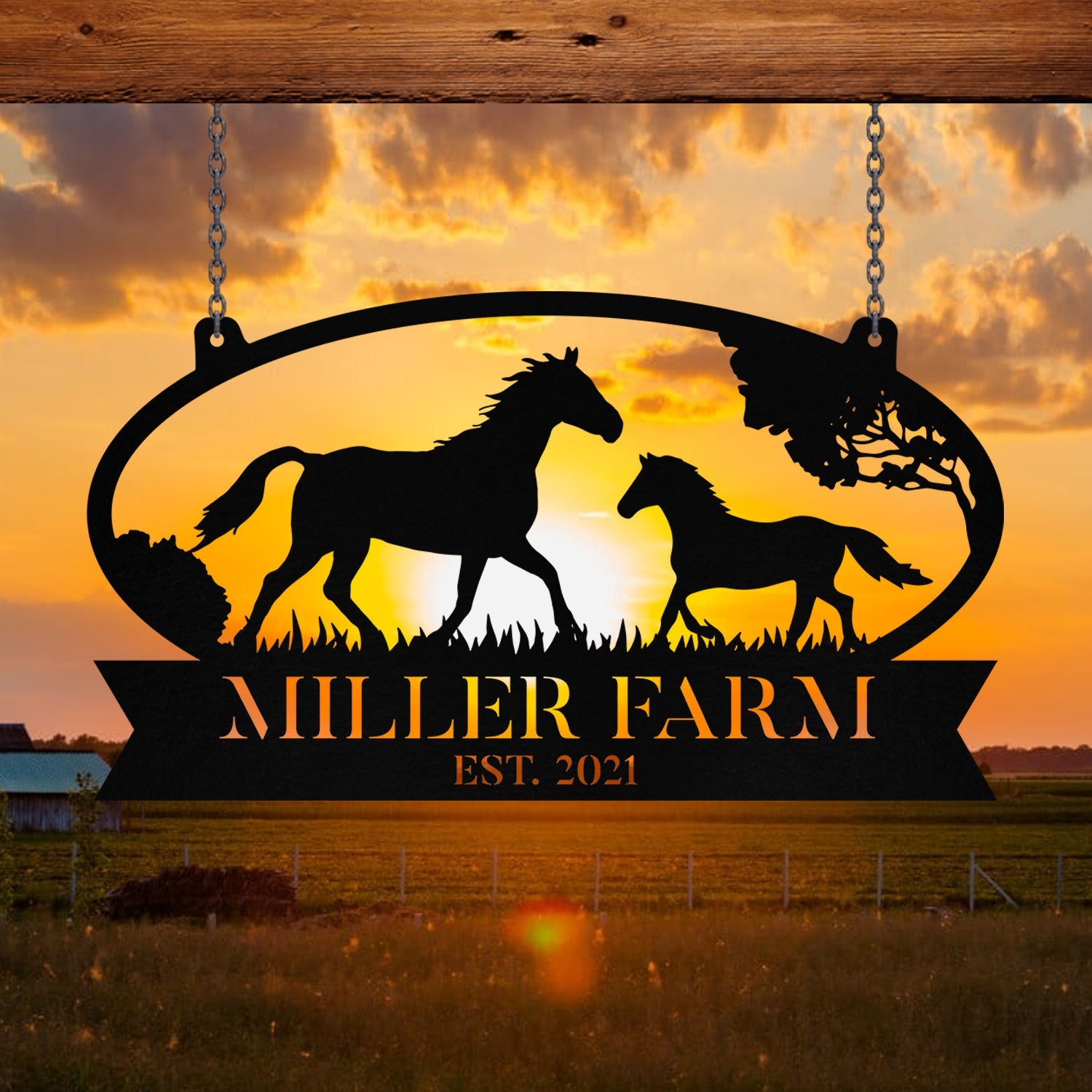 Metal Horse Sign Monogram, Custom Outdoor Farm, Stable, Acres, Front ...