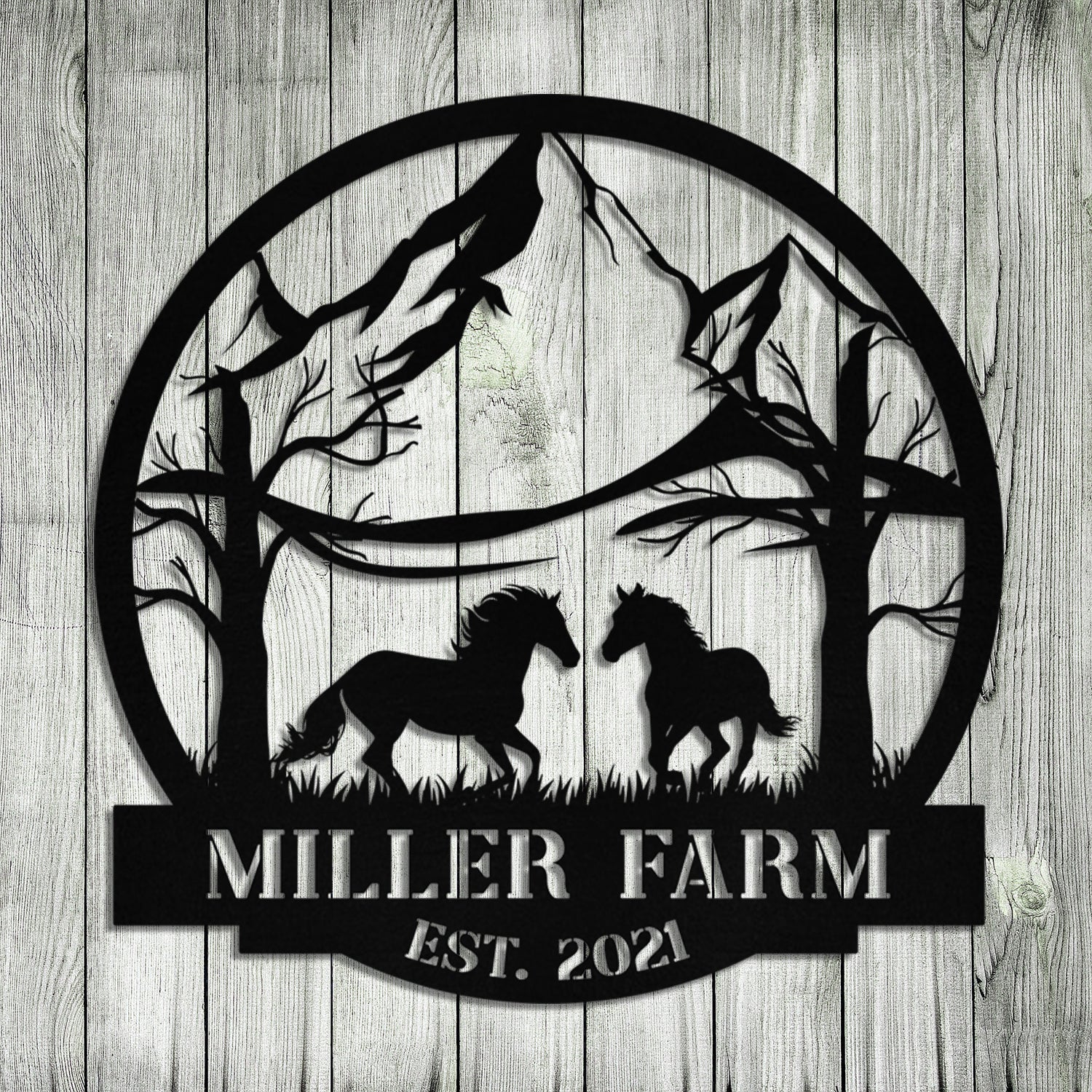 Personalized Metal Wild Horse Sign Monogram, Outdoor Ranch, Stable ...