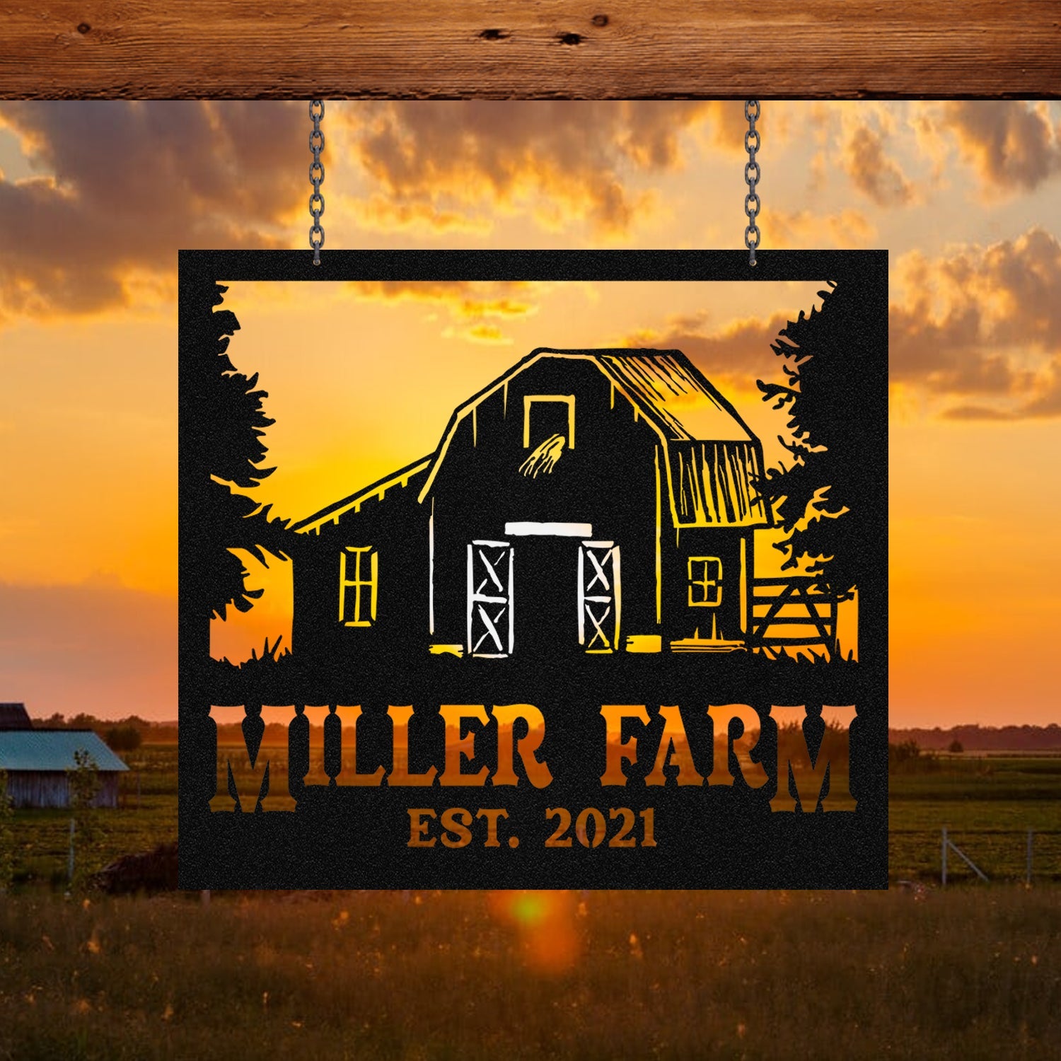 Personalized Metal Farm Sign Barn Monogram | Nalaprint