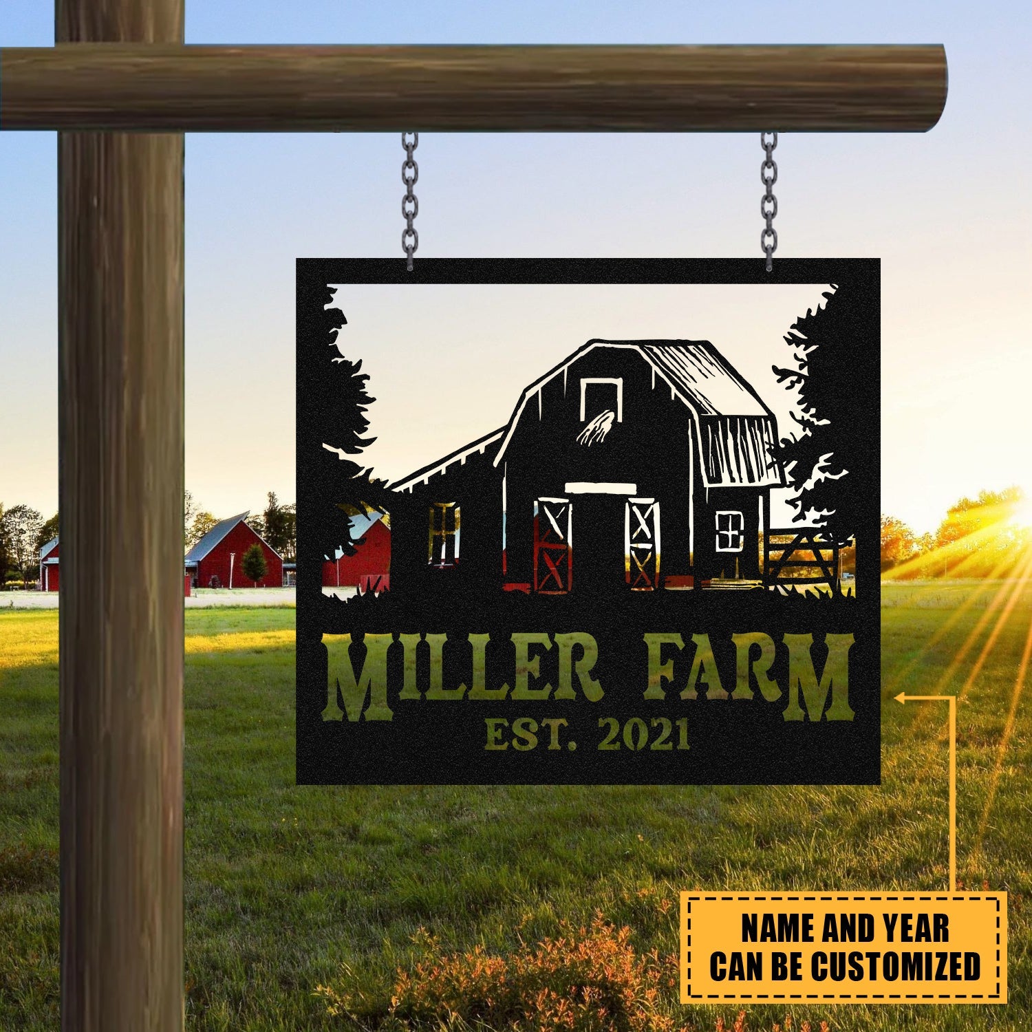 Personalized Metal Farm Sign Barn Monogram | Nalaprint