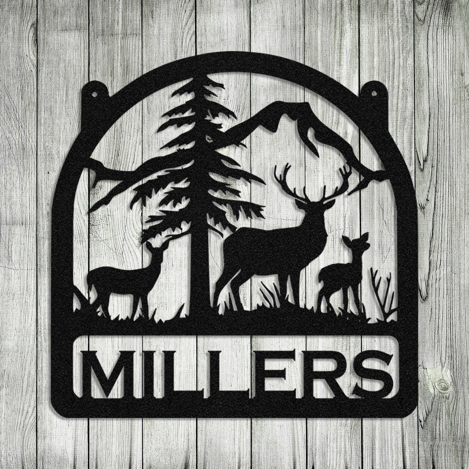Personalized Family Name Deer Hunting Hunter Metal Sign Monogram ...