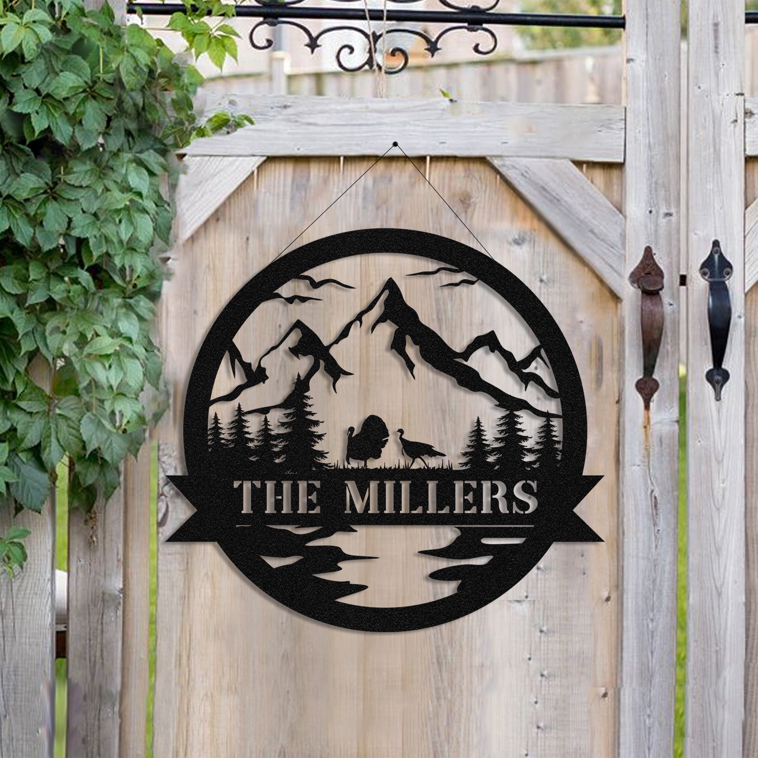 Personalized Family Name Turkey Deer Hunting Metal Sign | Nalaprint