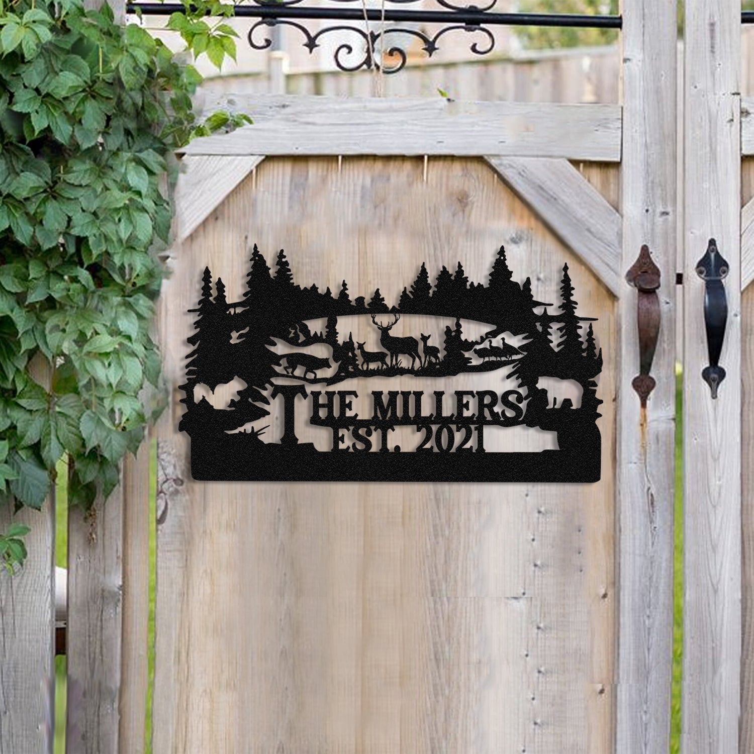 Personalized Family Name Turkey Bear Deer Hunting Metal Sign | Nalaprint