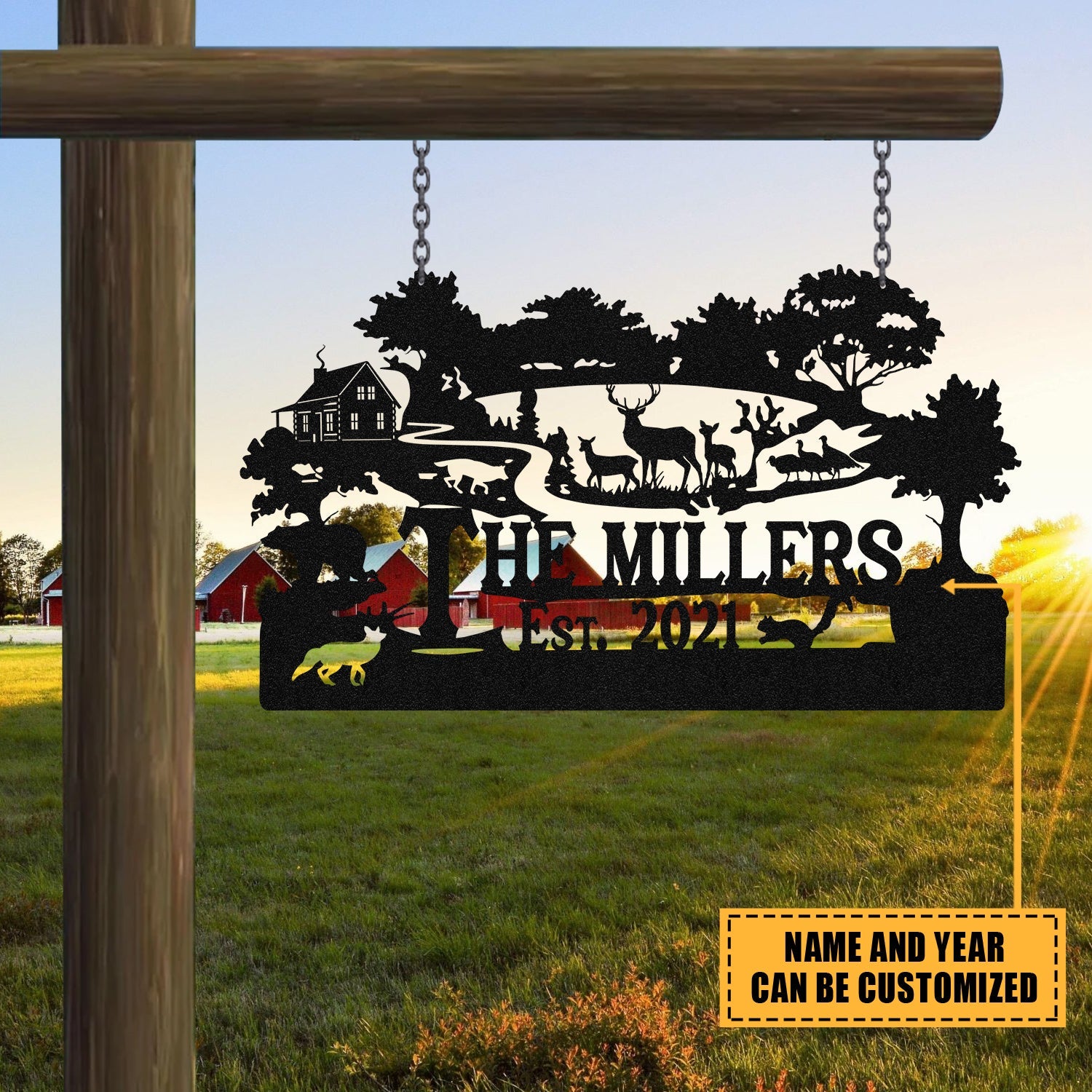 Turkey Bear Deer Hunting Hunter Metal Sign Monogram, Custom Outdoor ...