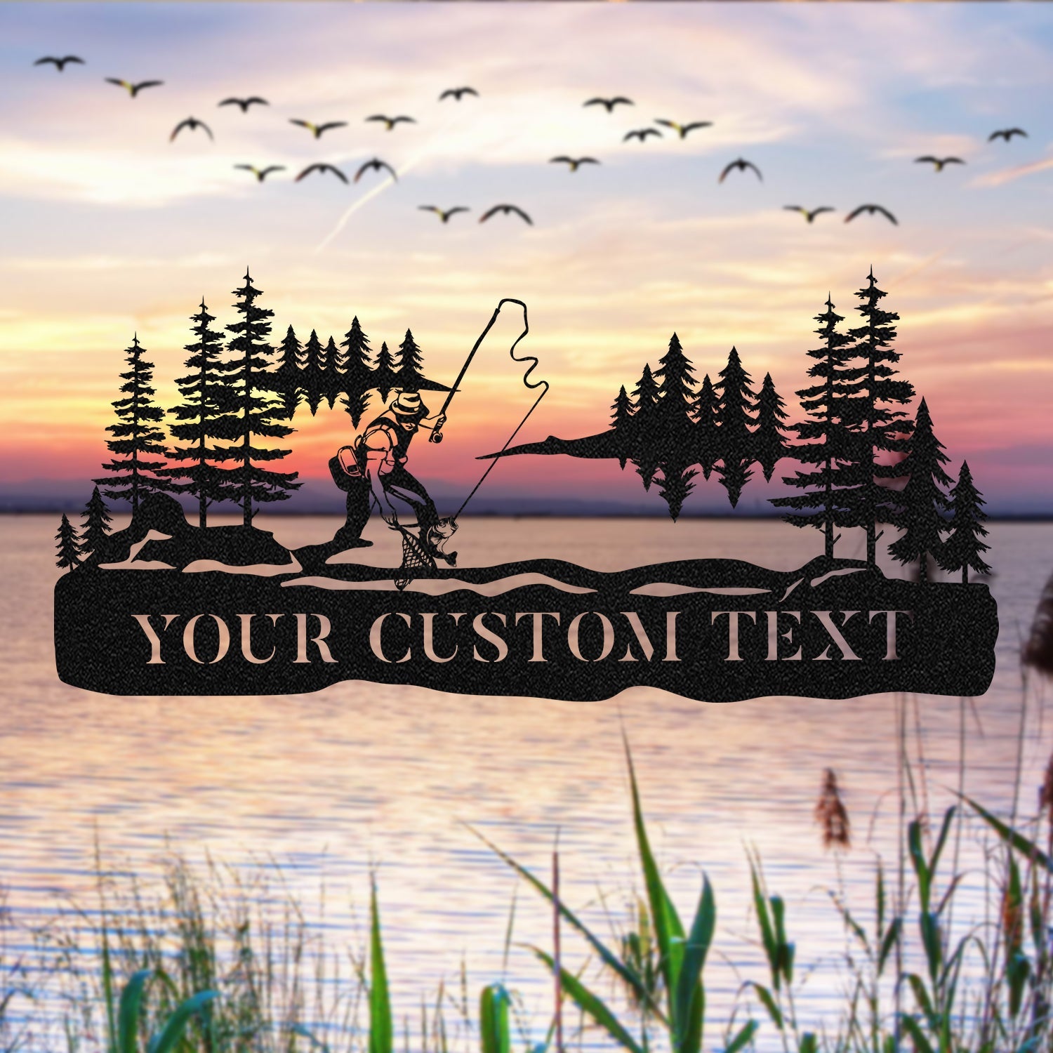 Personalized Name Fish Fishing Metal Sign Monogram, Custom Outdoor ...