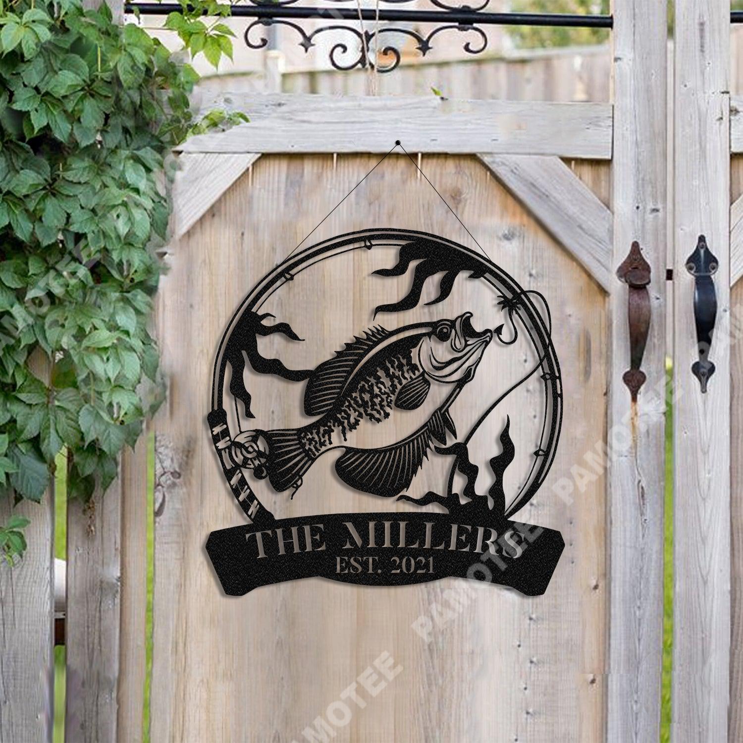 Custom Crappie Fish Fishing Metal Sign, Wall Hanging Decor | Nalaprint