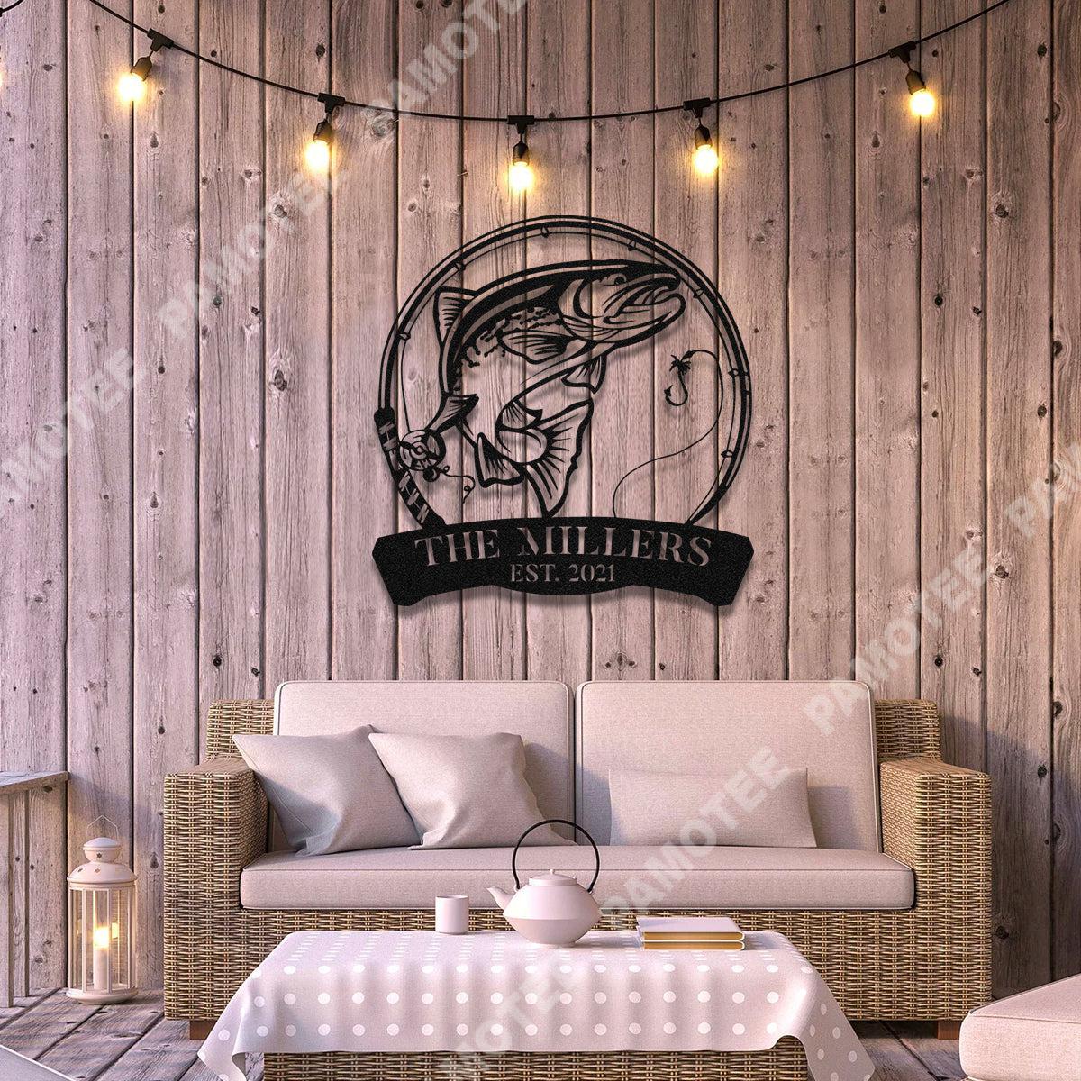 Personalized Name Rainbow Trout Fish Fishing Metal Art, Fisher Wall ...