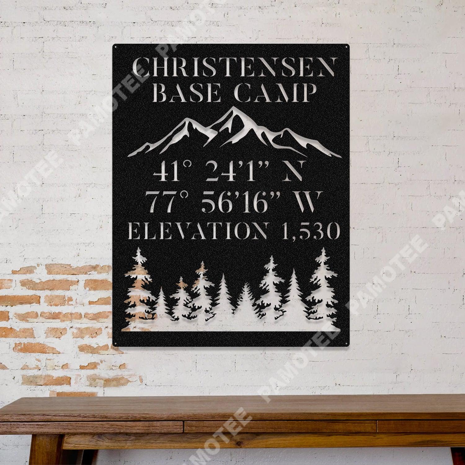 Personalized Elevation Cabin Metal Sign, Custom Wedding Art Gift For ...