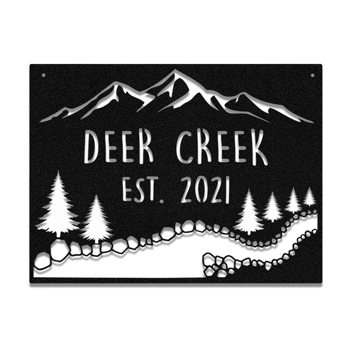 Personalized Creek Cabin Metal Sign Monogram, House, Lodge Art | Nalaprint