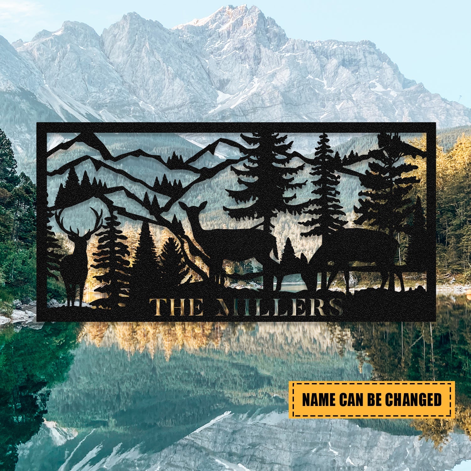 Personalized Deer Hunting Cabin Metal Sign, Custom Outdoor Lodge Art ...