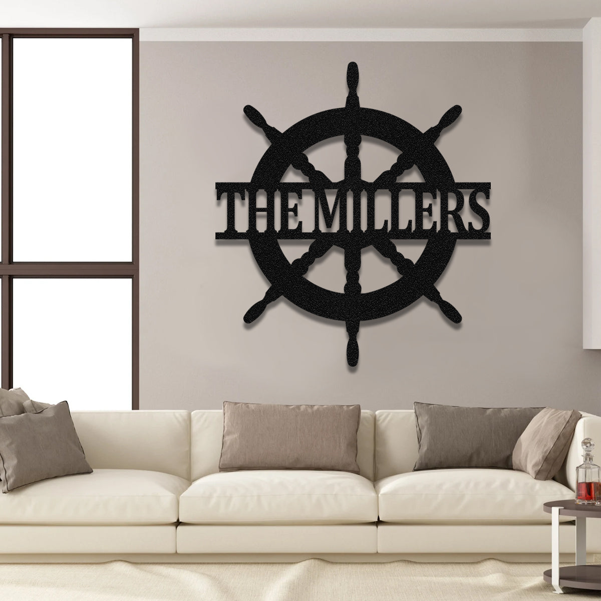 Personalized Name Helm Boat Ship Lake House Metal Sign, Pontoon Ship ...