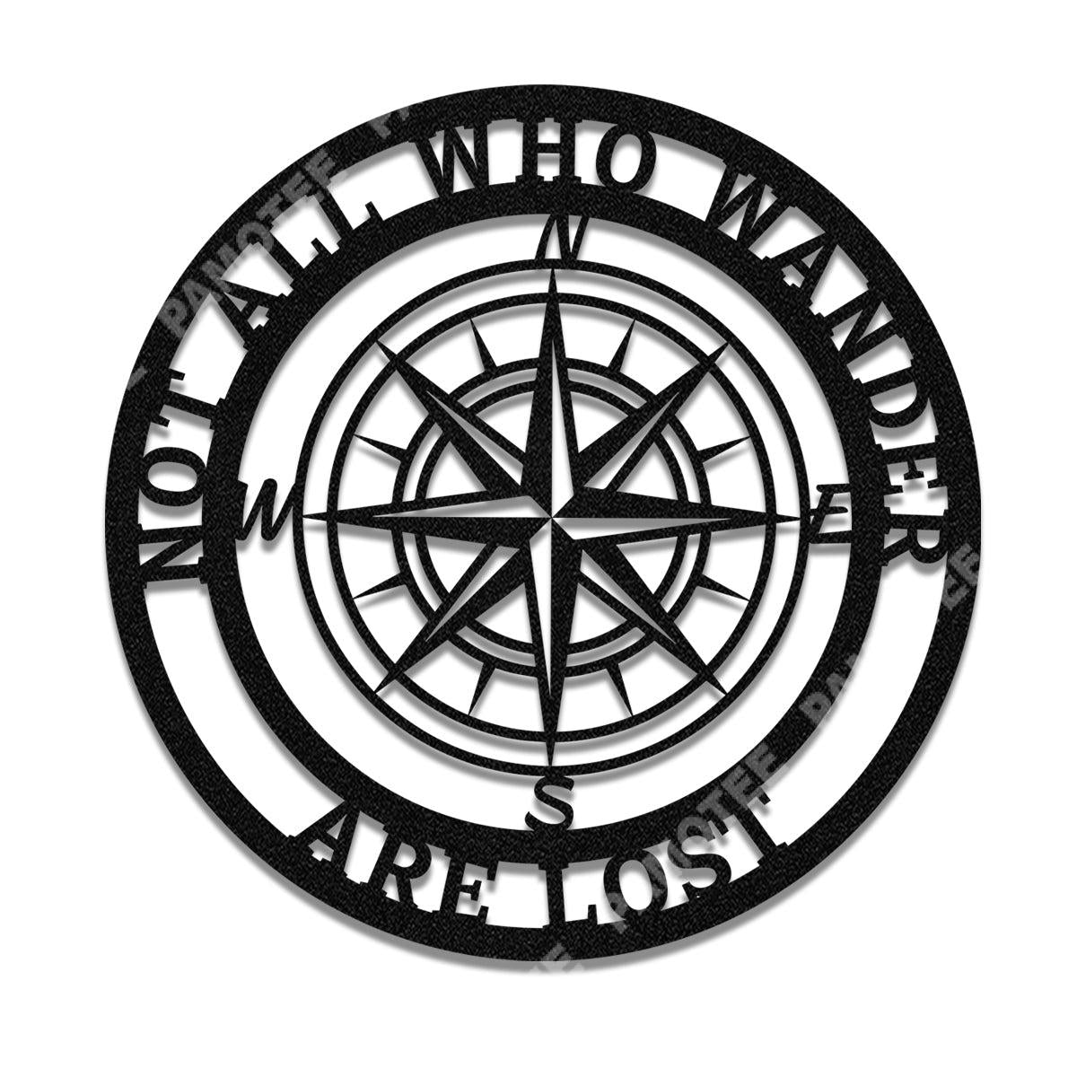 Not All Who Wander Are Lost Nautical Compass Lake House Metal Art ...