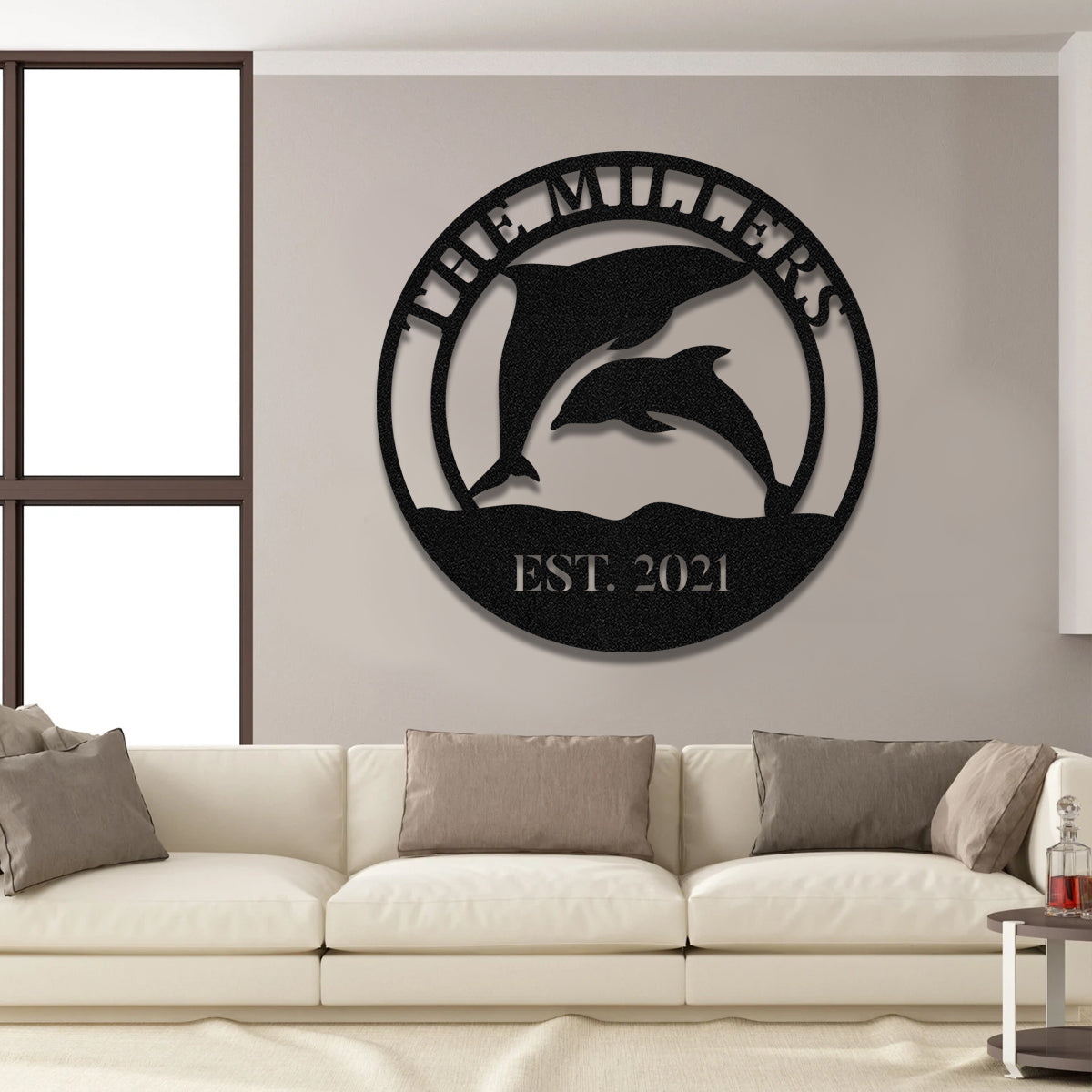 Dolphin Beach Metal Sign, Custom House, Lake, Wall Decor, Wedding Art ...