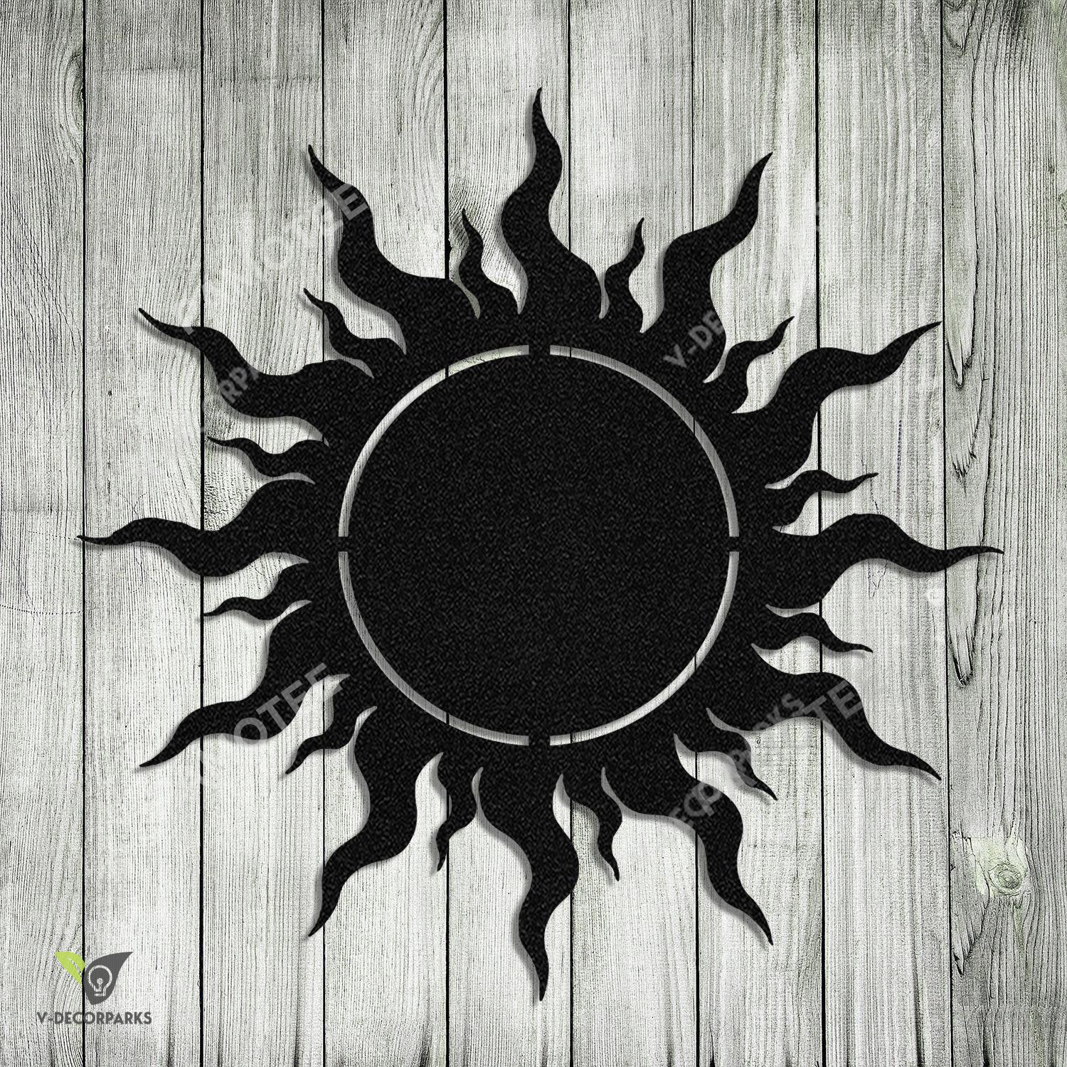 Decorative Sun Design Metal Wall Art, Outdoor Wall Hanging, Large Sizes ...