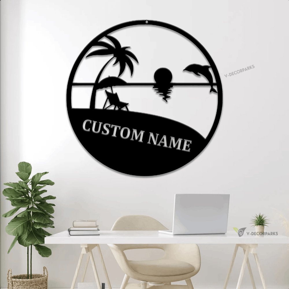 Custom Beach Decor With Led Lights, Nature Decor, Beach House Sign ...