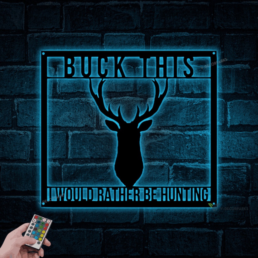 Custom Metal Hunting Sign With Led Lights, Personalized Deer Sign ...