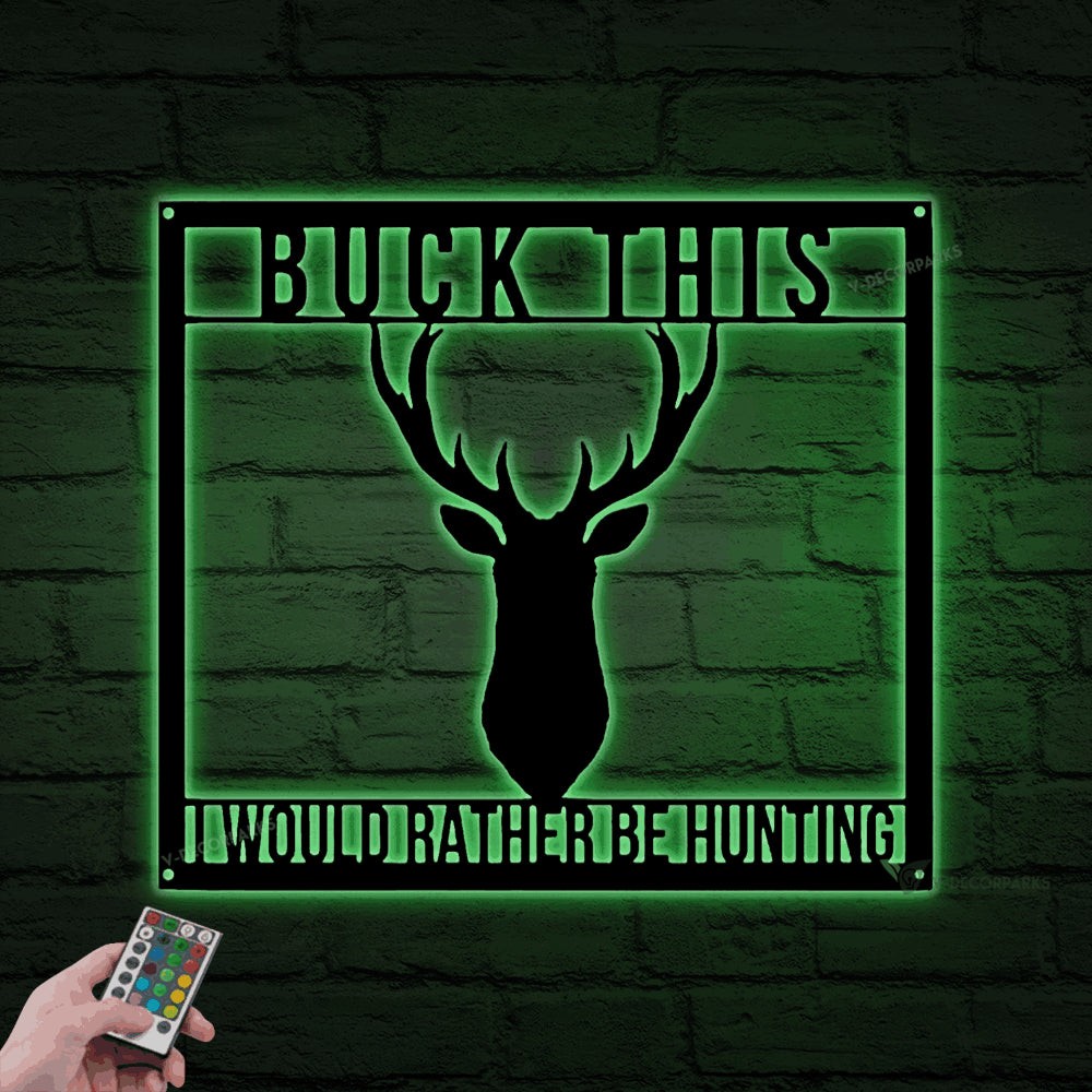 Custom Metal Hunting Sign With Led Lights, Personalized Deer Sign ...
