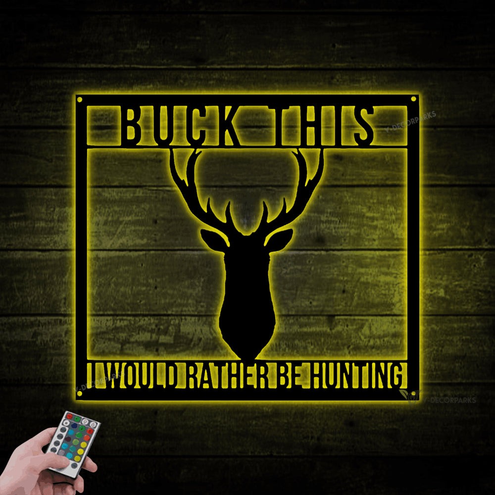 Custom Metal Hunting Sign With Led Lights, Personalized Deer Sign ...