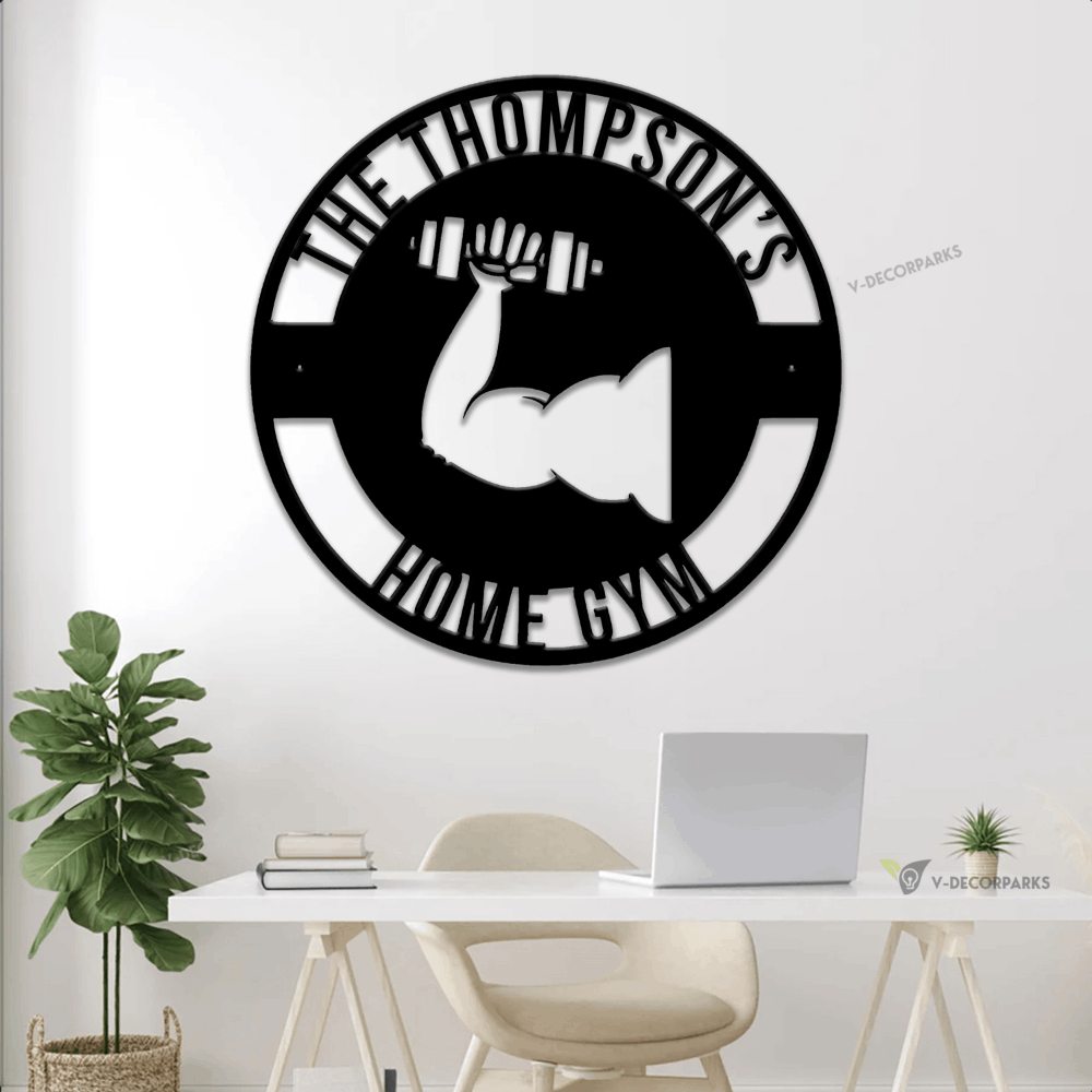 Led Lights Gym Sign, Personalized Home Gym Sign, Custom Metal Gym Sign ...