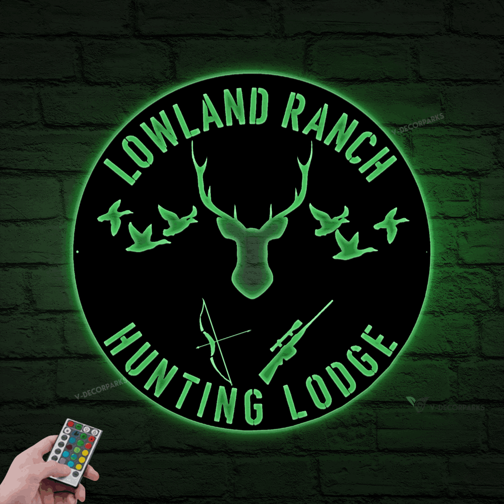 Metal Hunting Sign With Led Lights, Personalized Metal Sign, Custom ...