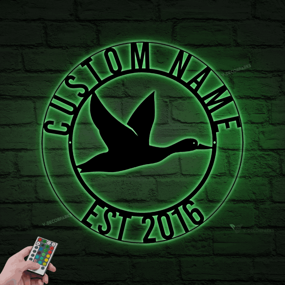 Personalized Metal Duck Sign With Led Lights, Duck Wall Art, Duck Metal ...