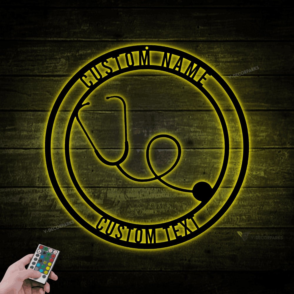 Personalized Doctor Sign Led Lights, Personalized Nurse Sign, Custom ...