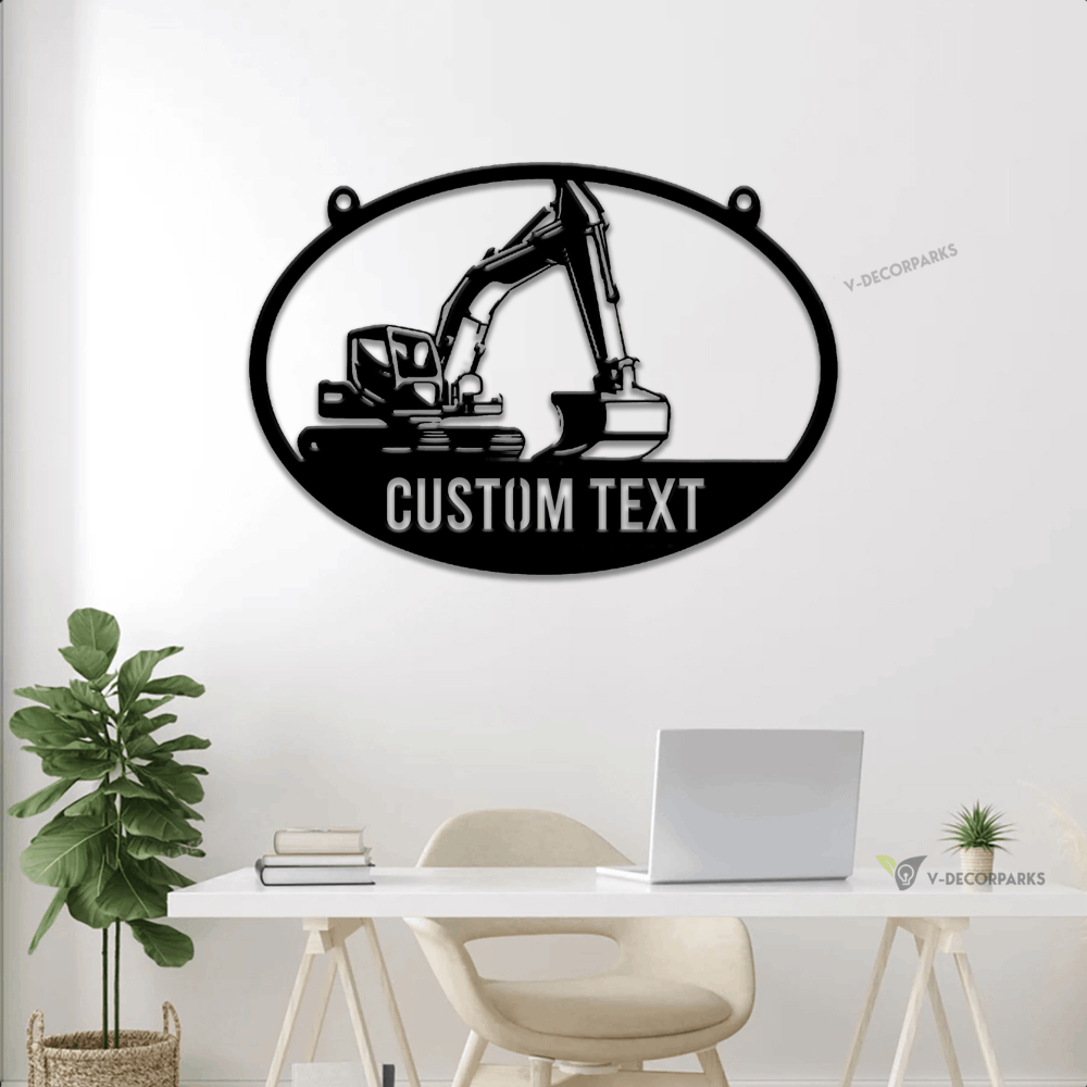 Metal Excavator Sign With Led Lights, Excavator Sign, Metal ...