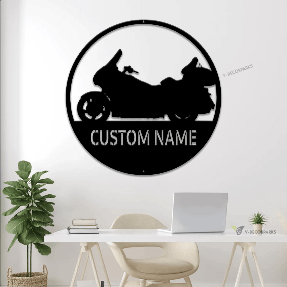 Metal Goldwing Motorcycle Sign With Led Lights, Metal Motorcycle Sign ...