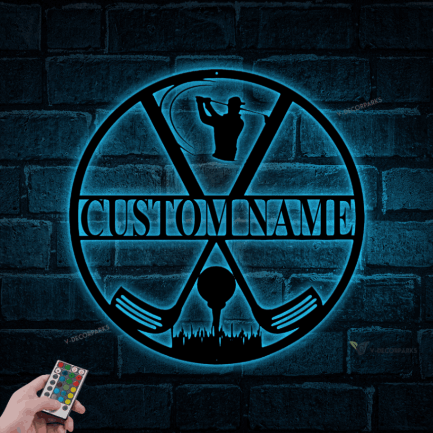 Metal Golf Sign With Led Lights, Golf Sign, Golf Gifts For Men ...