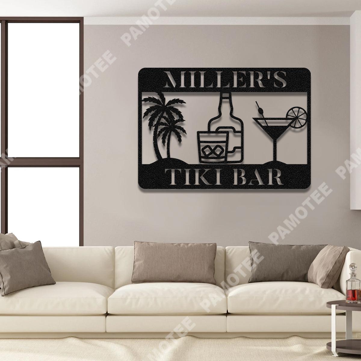 Bar Lounge Beach House Metal Sign Monogram | Nalaprint
