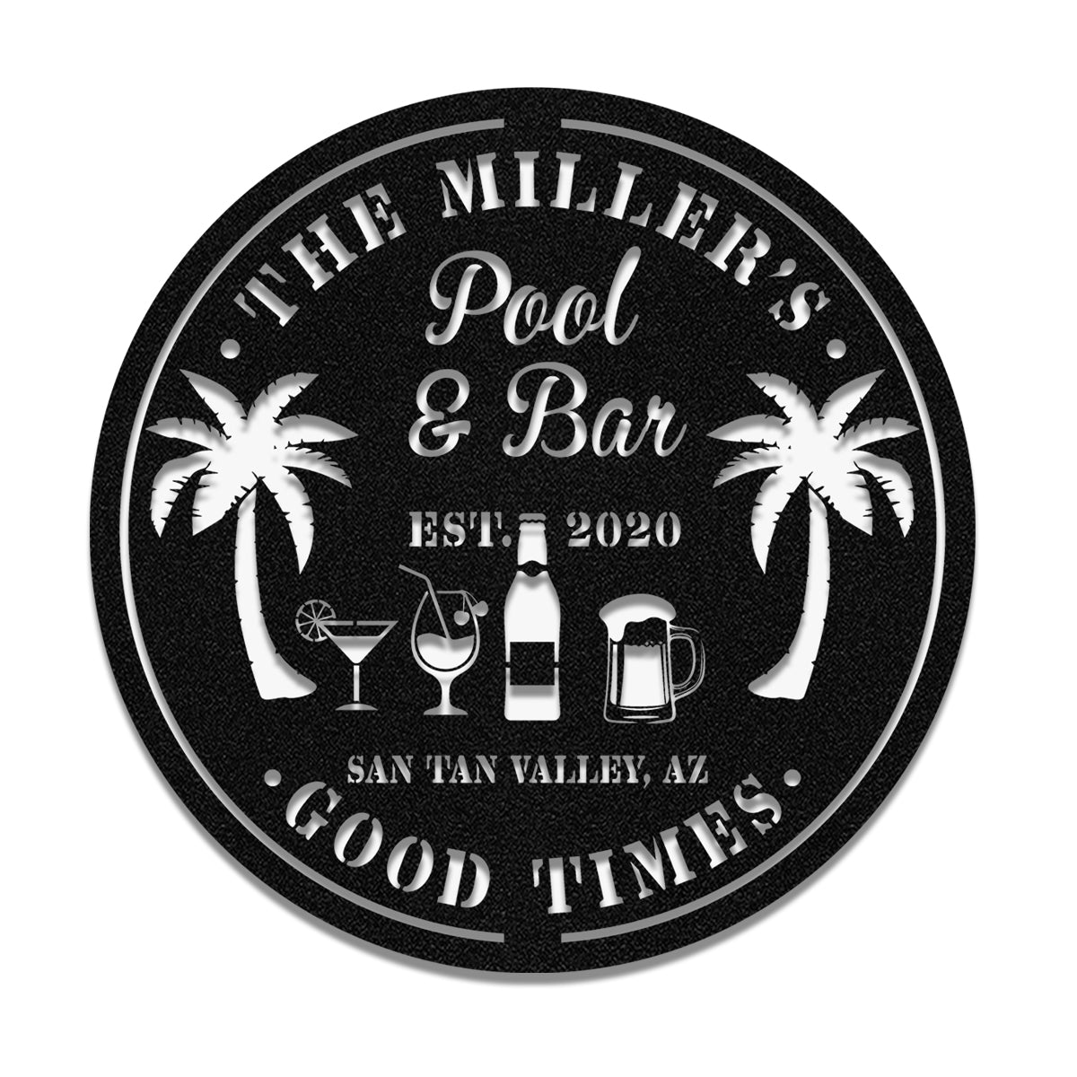 Personalized Name Pool Bar Metal Sign, House, Beach, Patio, Backyard ...