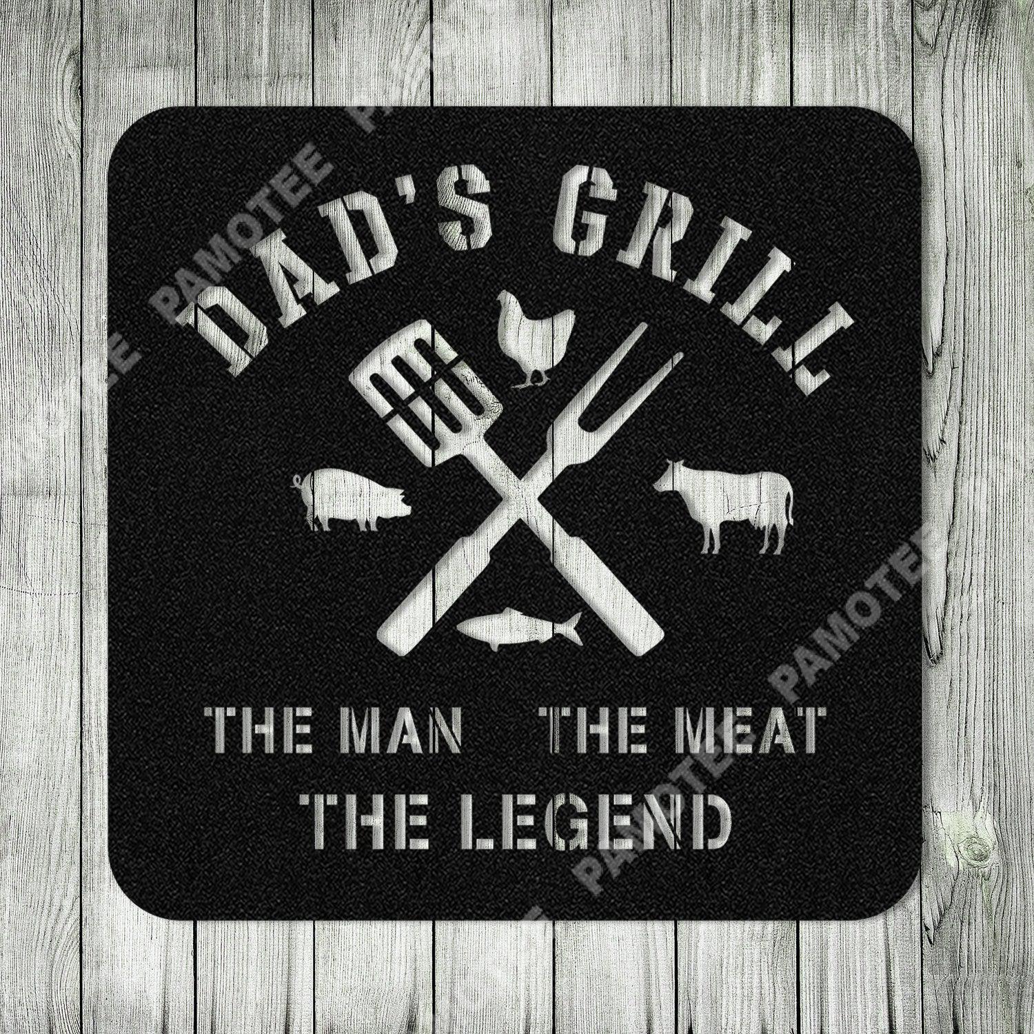 Dad Bar Grill Metal Sign Monogram, Custom Bbq, Wall Decor, Wedding Gift ...