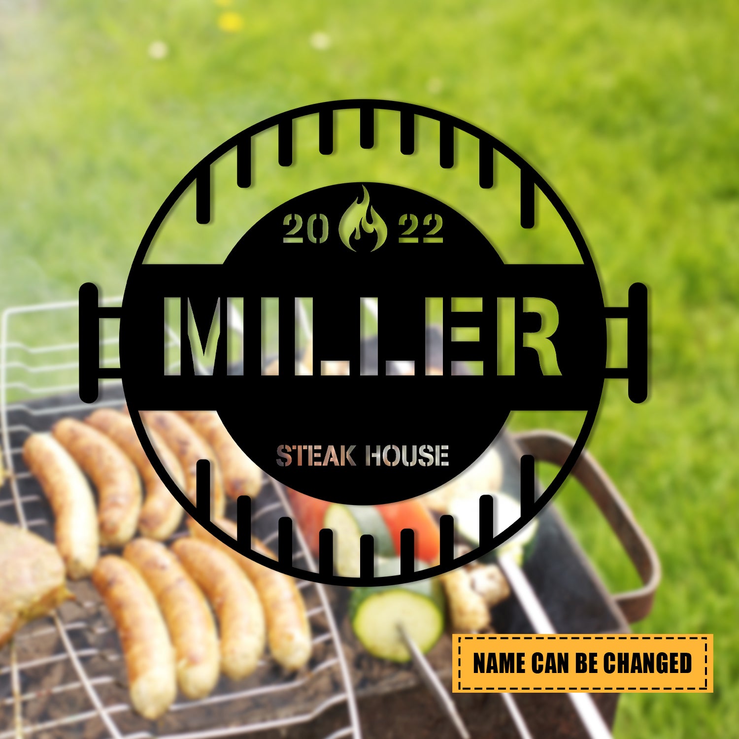 Personalized Family Name Bar Grill Metal Sign, Bbq, Barbecue, Patio ...