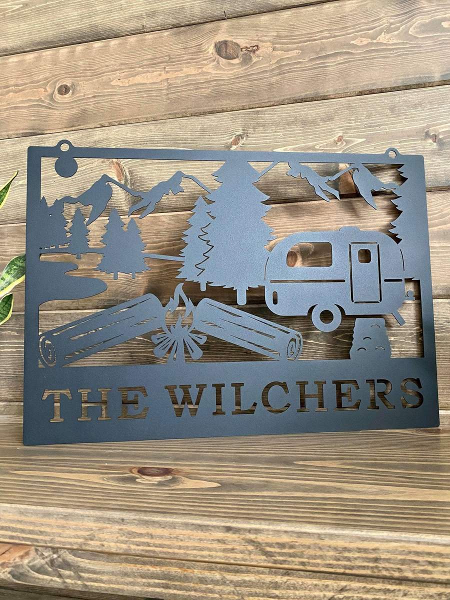 Camper/rv & Campfire Sign, Cut Metal Sign, Metal Wall Art, Metal House ...